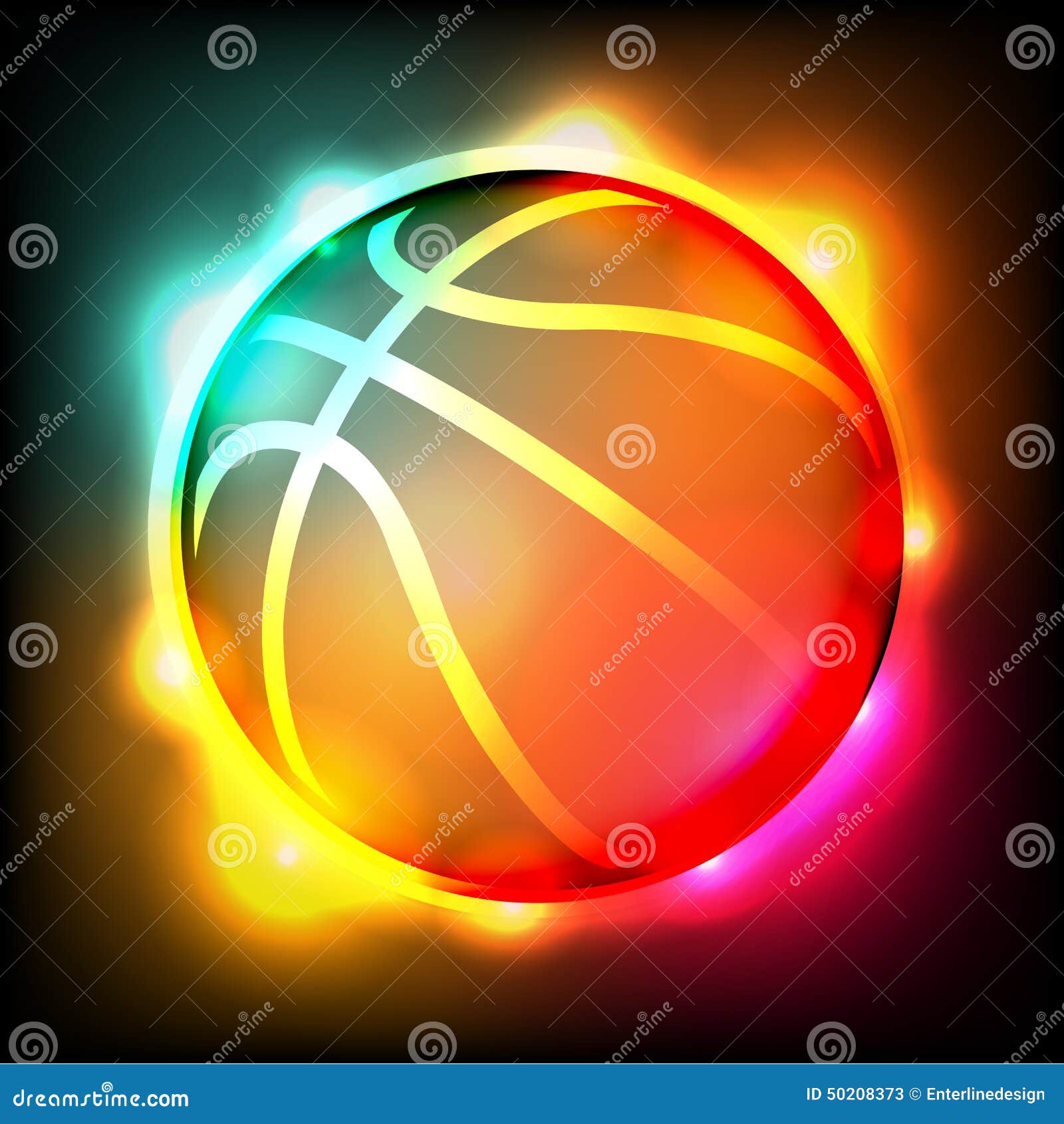 Glowing Basketball Illustration Stock Vector - Illustration of design ...