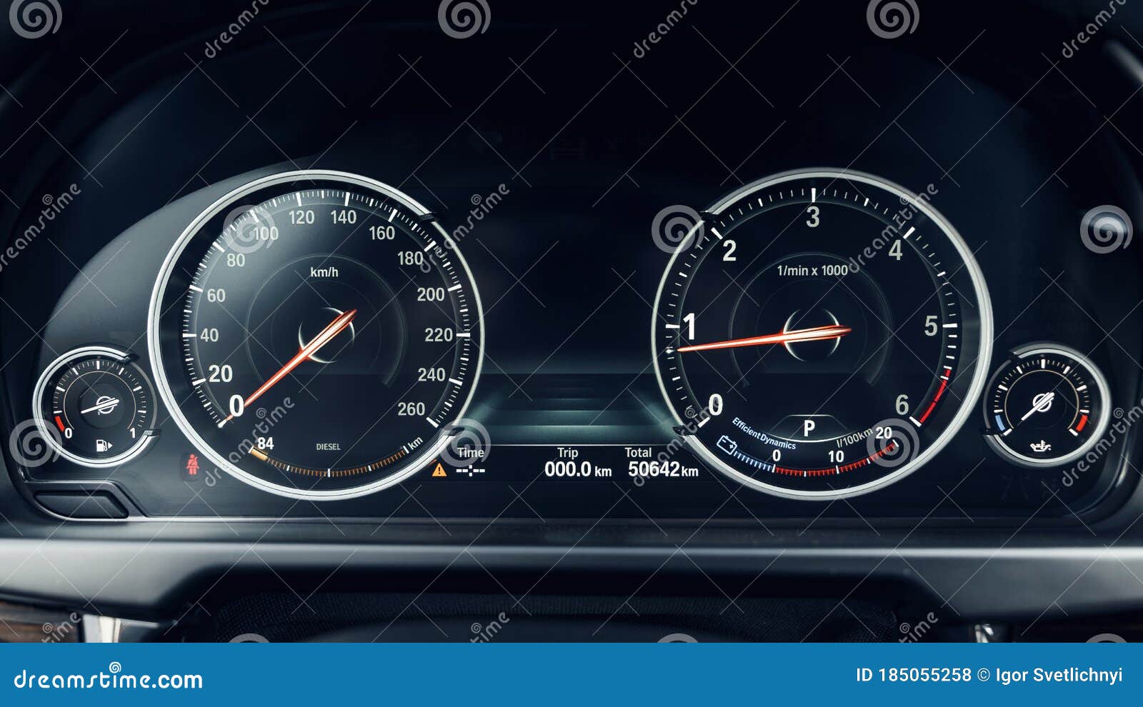 Glowing Beautiful Dashboard of a Modern Expensive Car. the Interior of ...