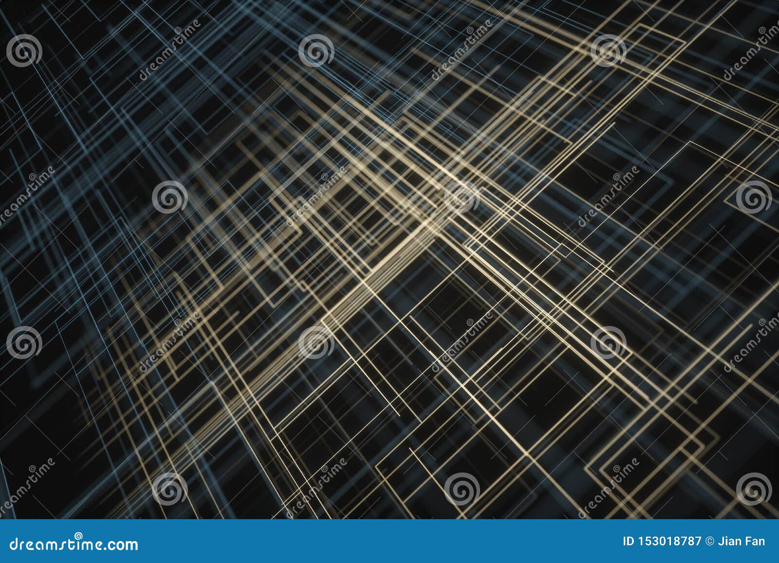 Glowing Big Data Lines and Technological Background, 3d Rendering Stock ...