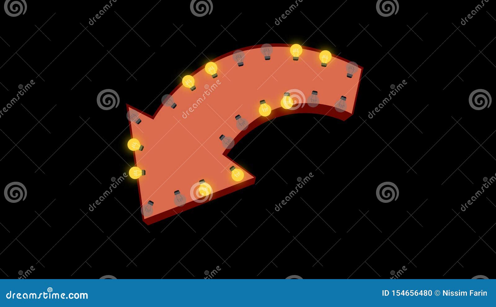 Glowing Billboard Arrow Shaped Light Bulbs Alpha Channel Stock Footage ...