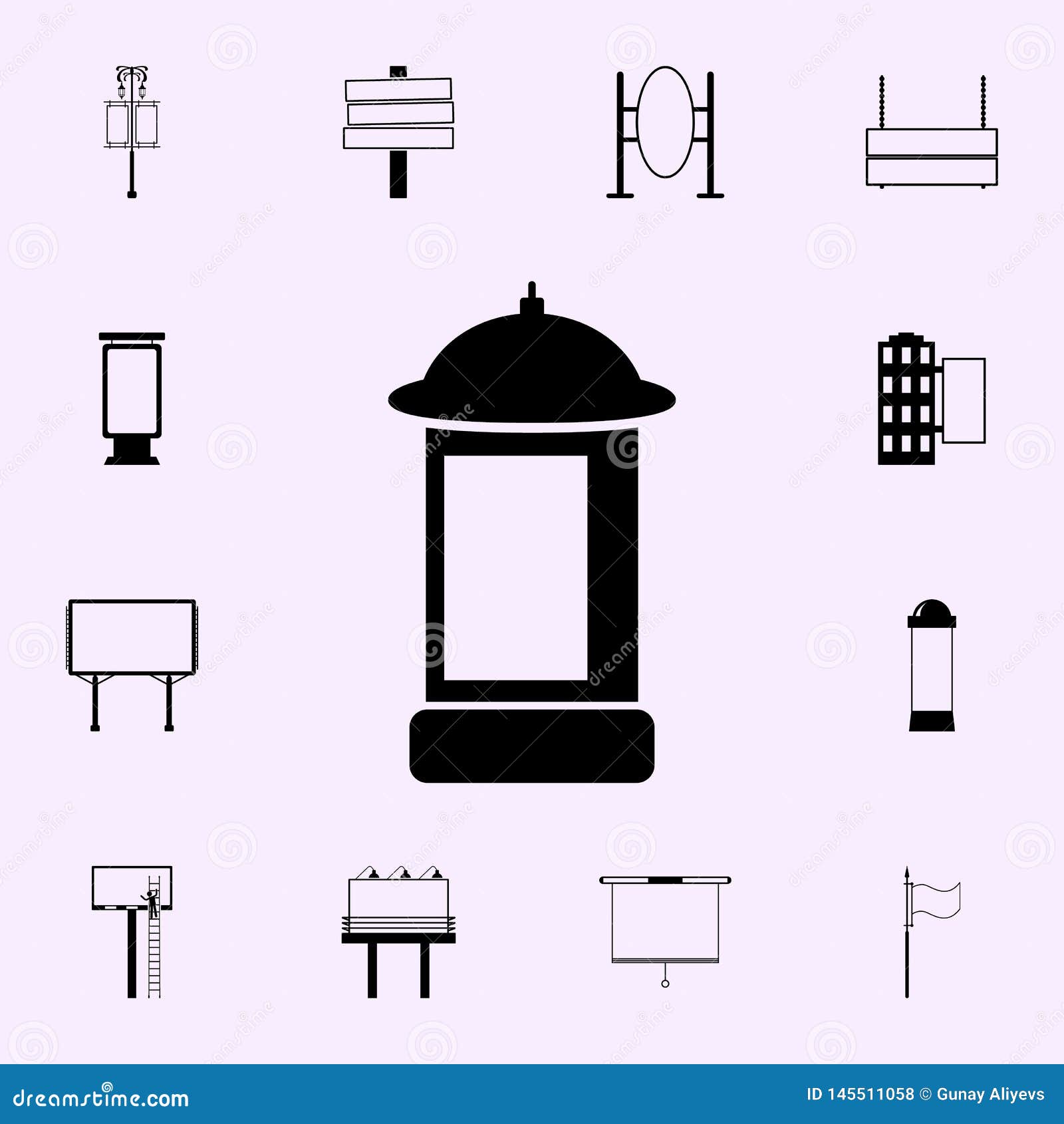 Glowing Billboard Icon. Billboards Icons Universal Set for Web and ...