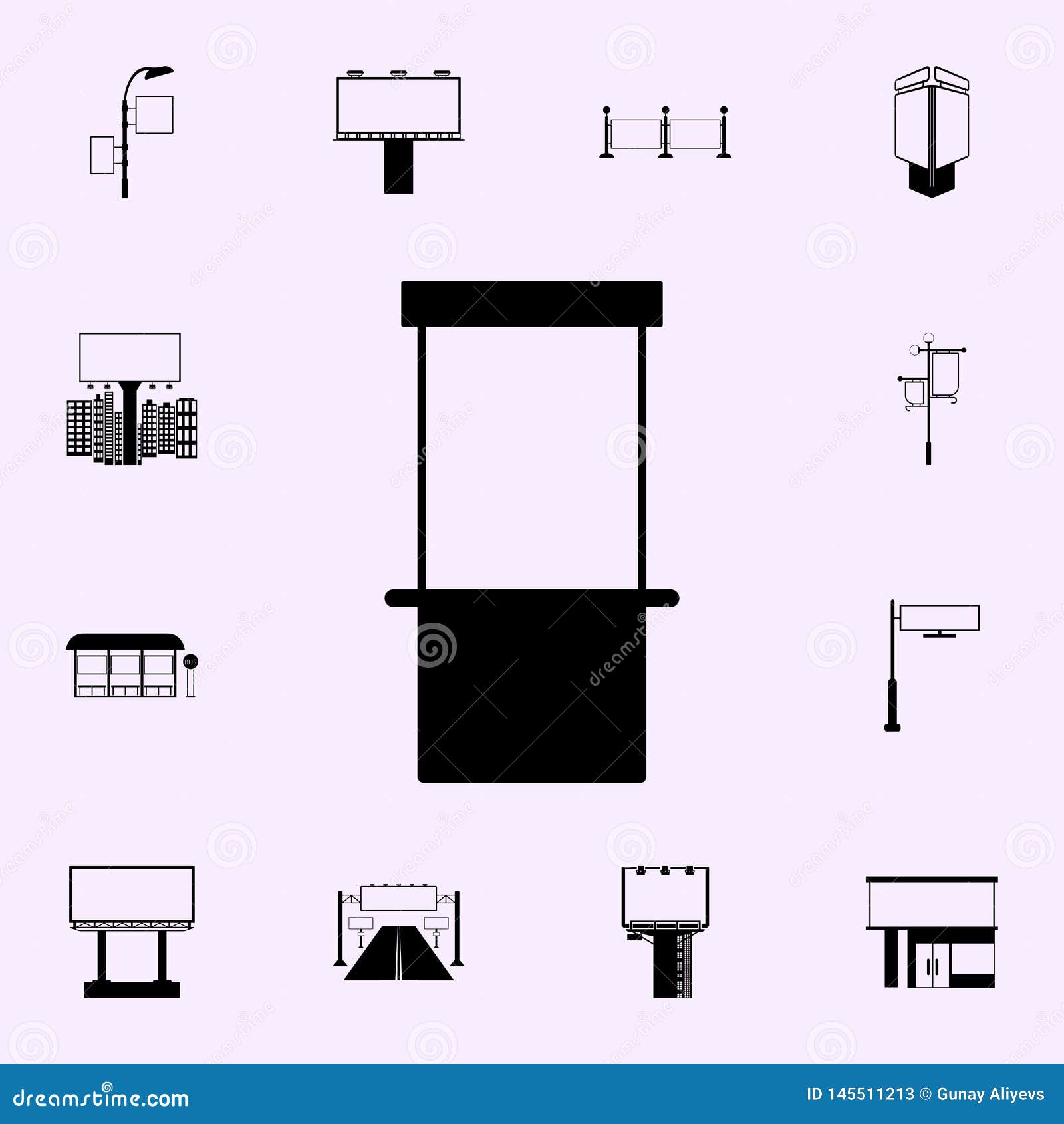 Glowing Billboard Icon. Billboards Icons Universal Set for Web and ...