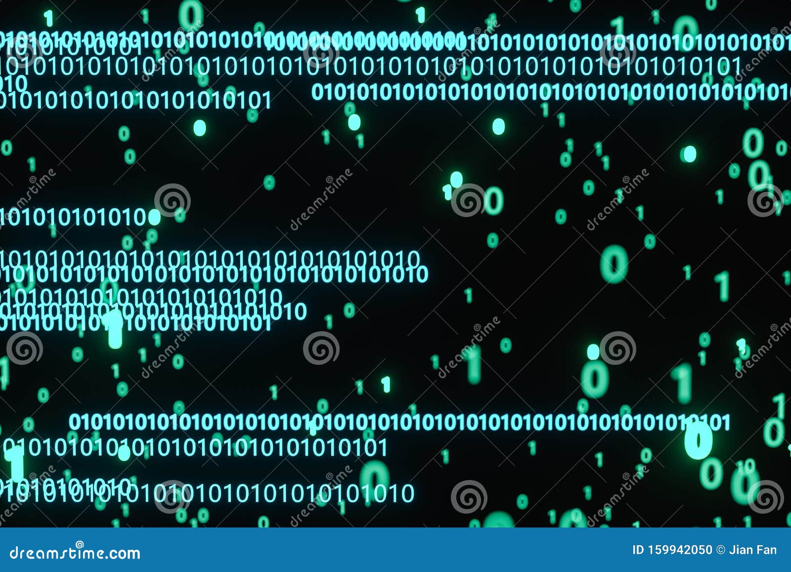 Binary Digit Data Encryption Vector Illustration With A Microprocessor, Lock, And Green Digital ...