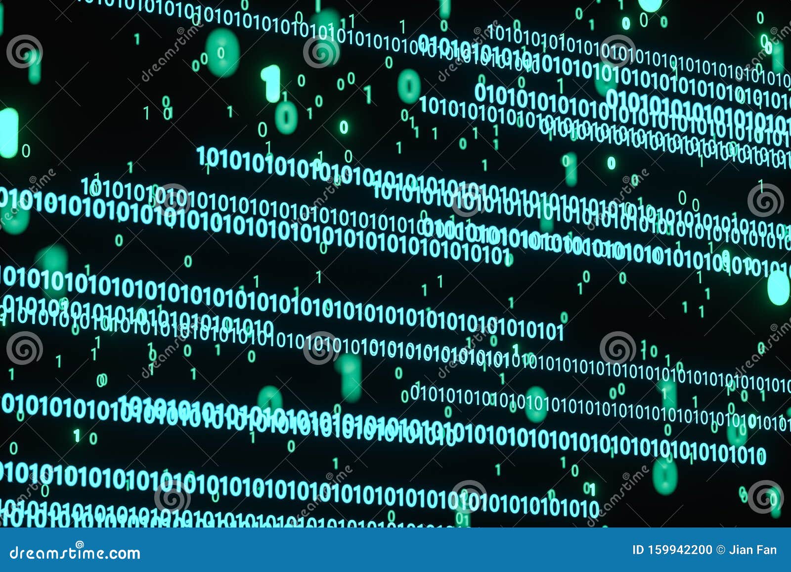 Binary Digit Data Encryption Vector Illustration With A Microprocessor, Lock, And Green Digital ...