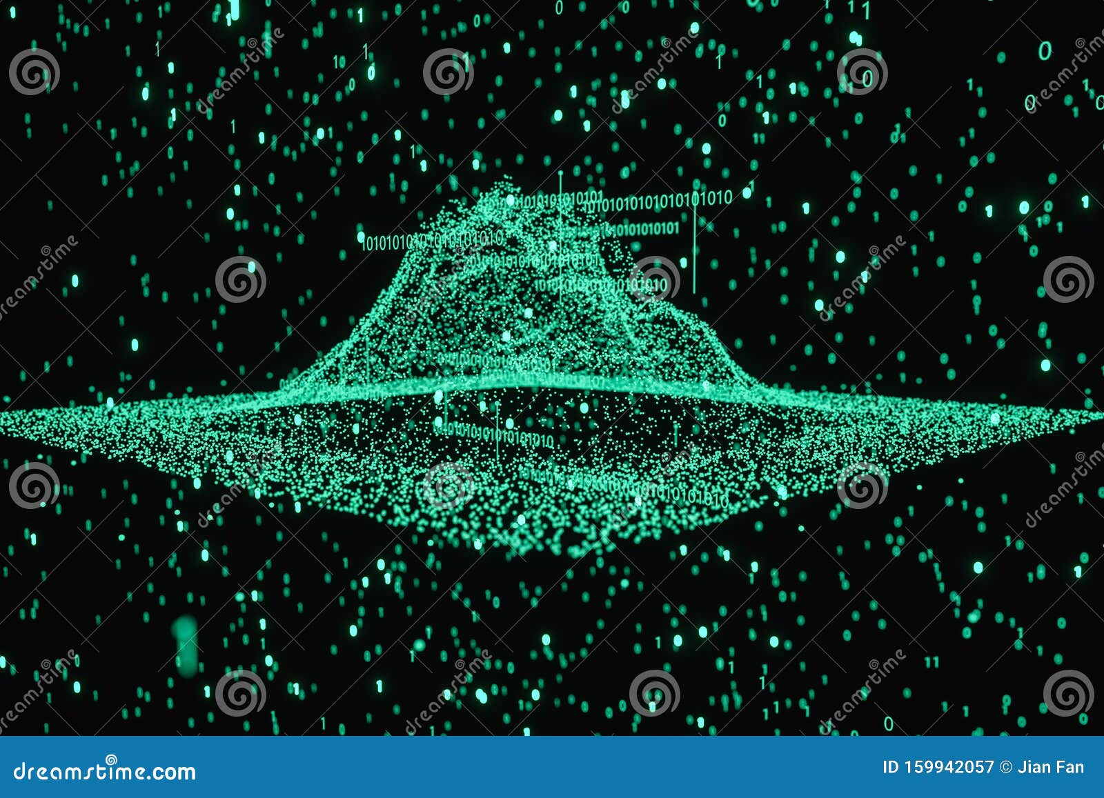 Glowing Binary Digit with Dark Background, 3d Rendering Stock ...