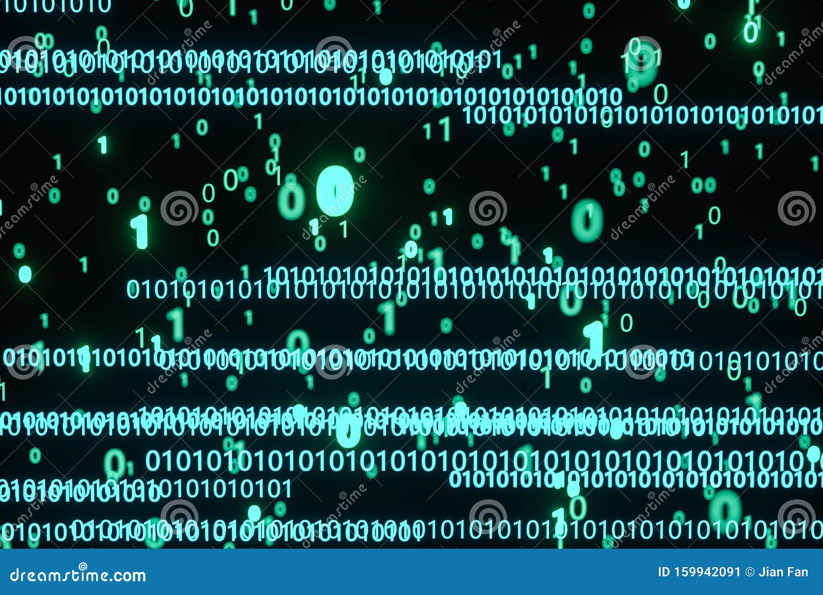 Binary Digit Data Encryption Vector Illustration With A Microprocessor, Lock, And Green Digital ...