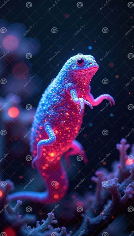 Glowing Bioengineered Organisms Under Microscope Cellular Biomedical ...