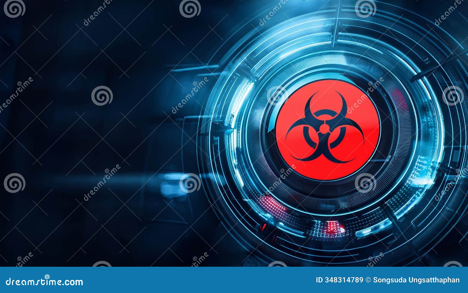 Biohazard Warning Symbol in Futuristic Design Stock Illustration ...