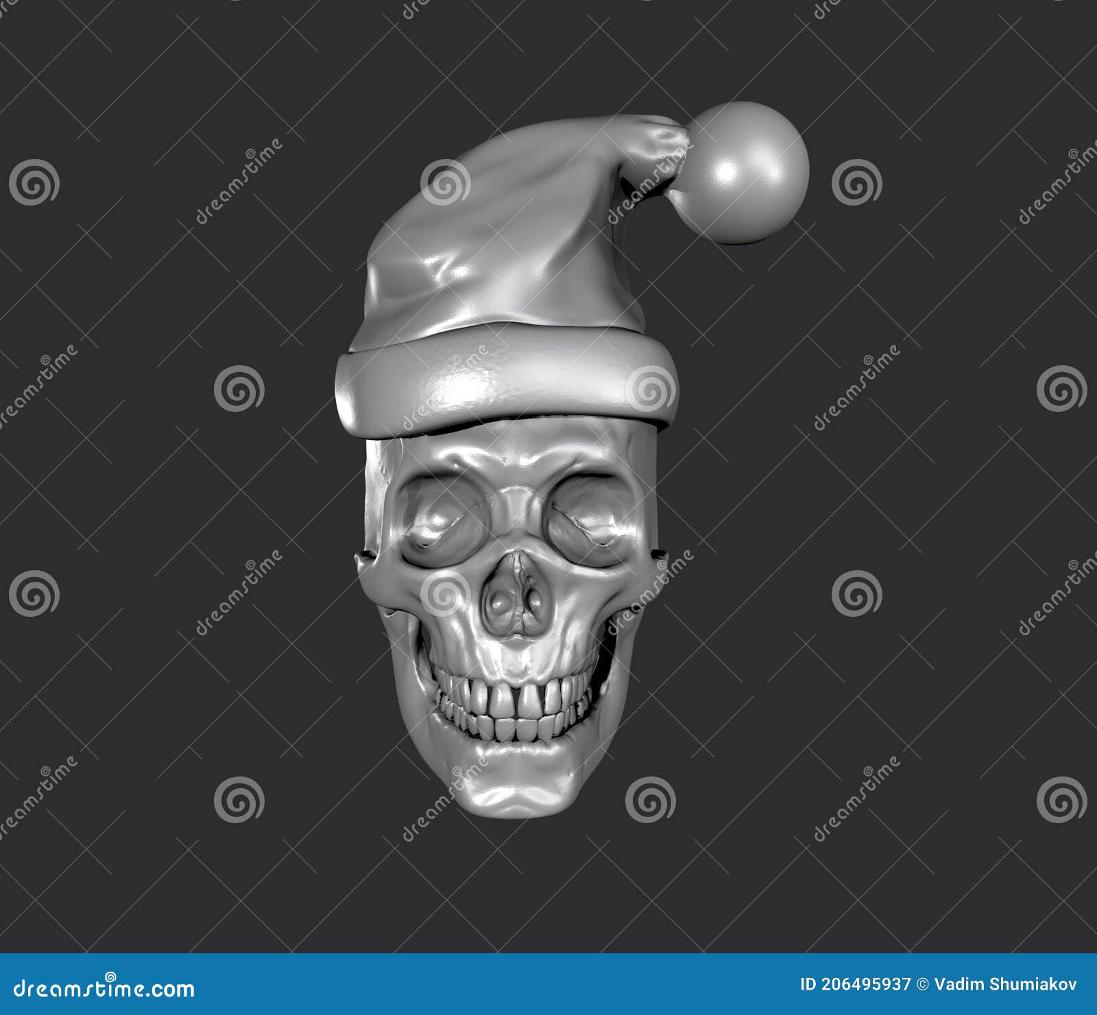 Glowing Black Metal Demon Skull - 3D Render Stock Illustration ...