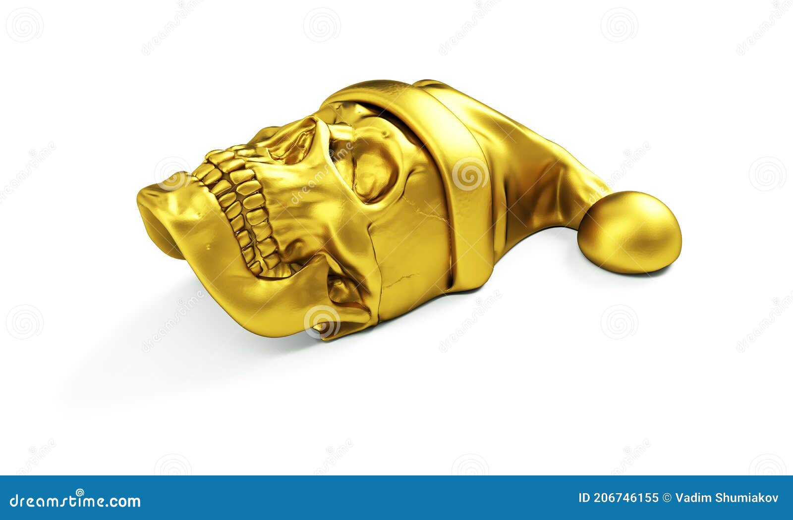 Glowing Black Metal Demon Skull - 3D Render Stock Illustration ...