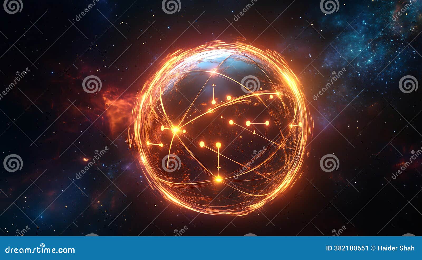 Stylized Bloch Sphere With Qubit States In Deep Space Stock Photography ...