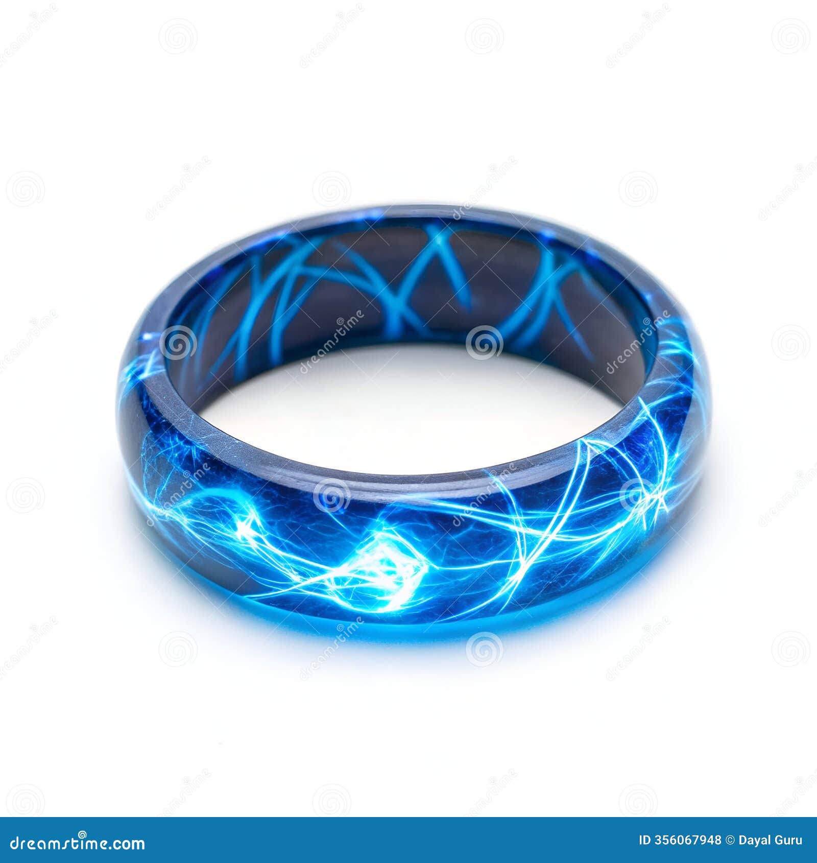 Glowing Blue Abstract Ring Electric Particle Glow Line Isolated on ...