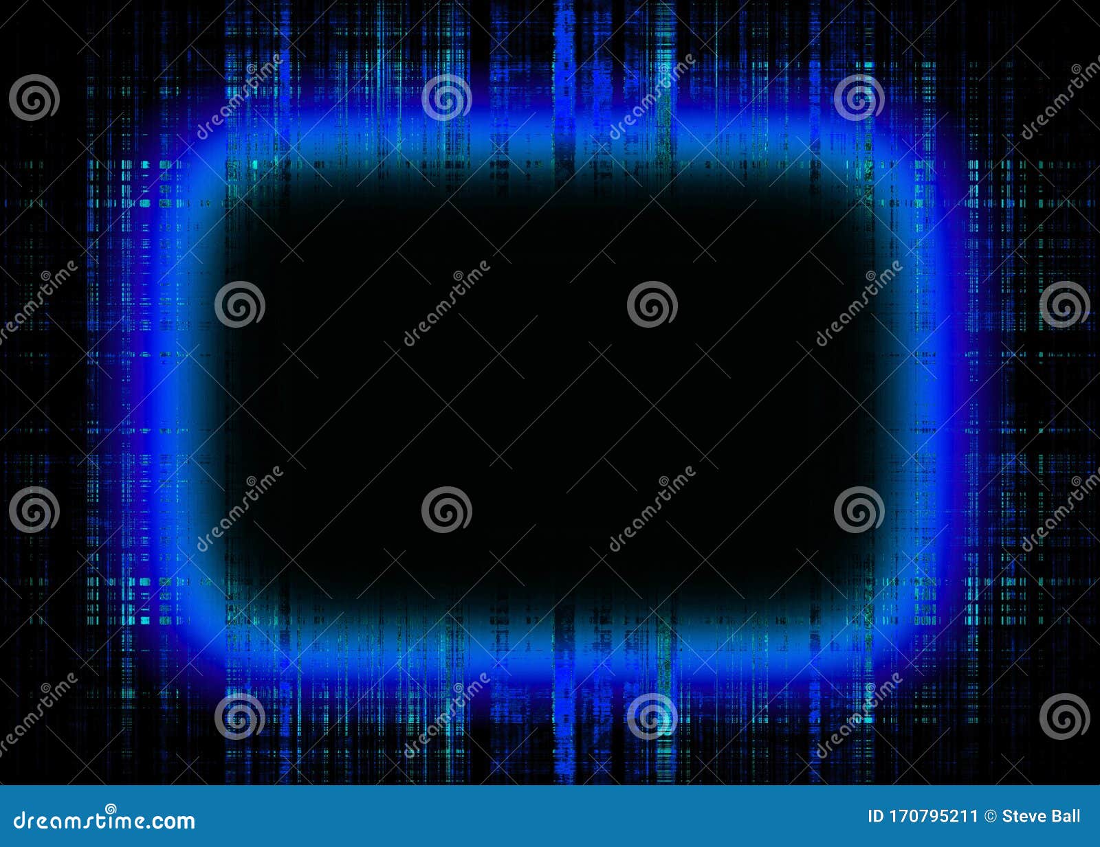 Glowing blue border frame stock illustration. Illustration of blue ...