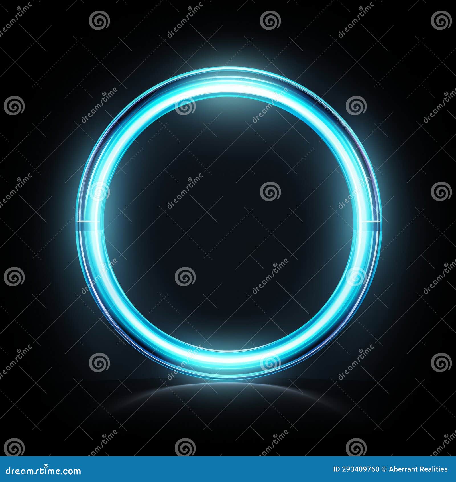 A Glowing Blue Circle on a Black Background Stock Illustration - Illustration of closeup, light ...