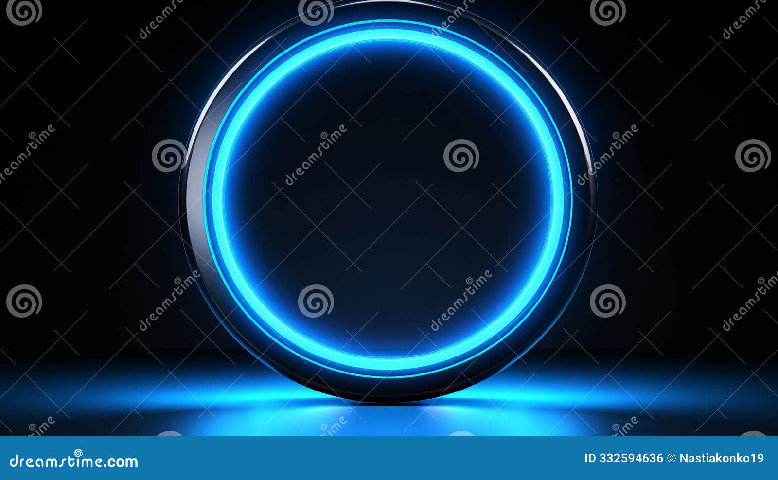 A Glowing Blue Circle on a Black Background Stock Photo - Image of shimmering, glowing: 332594636