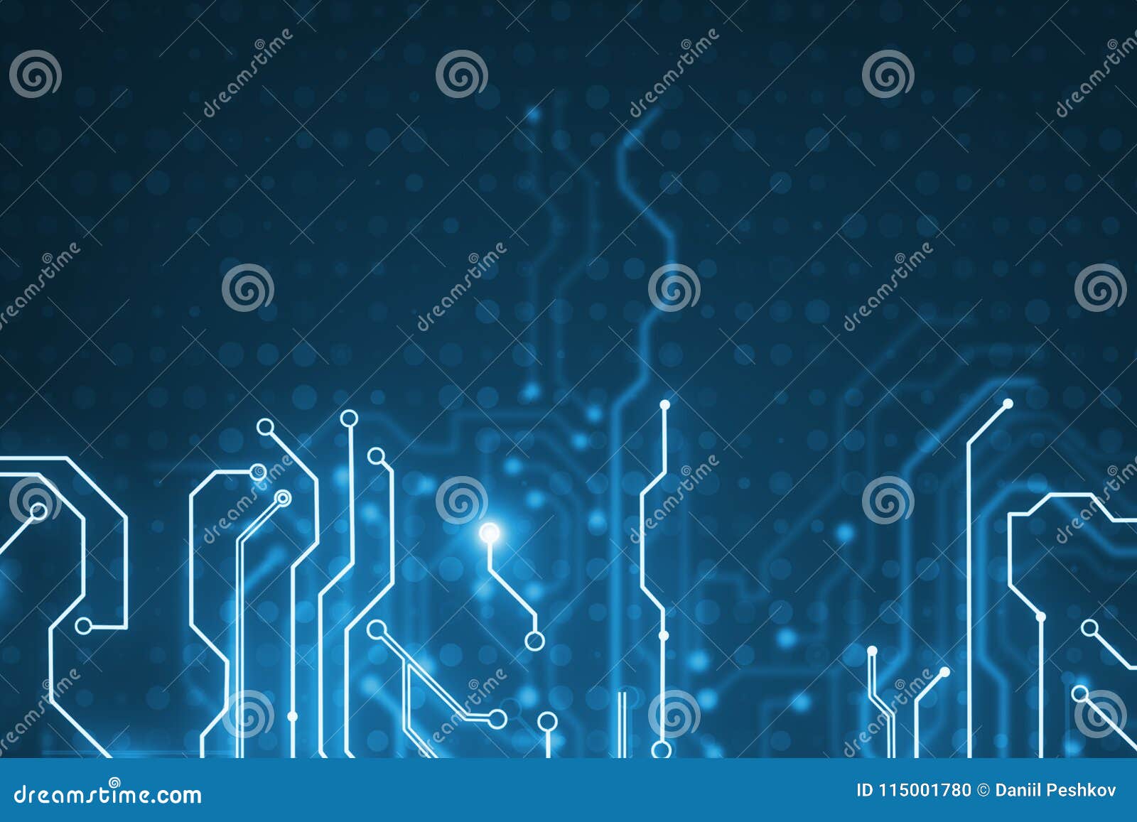 Glowing Blue Circuit Texture Stock Illustration - Illustration of ...