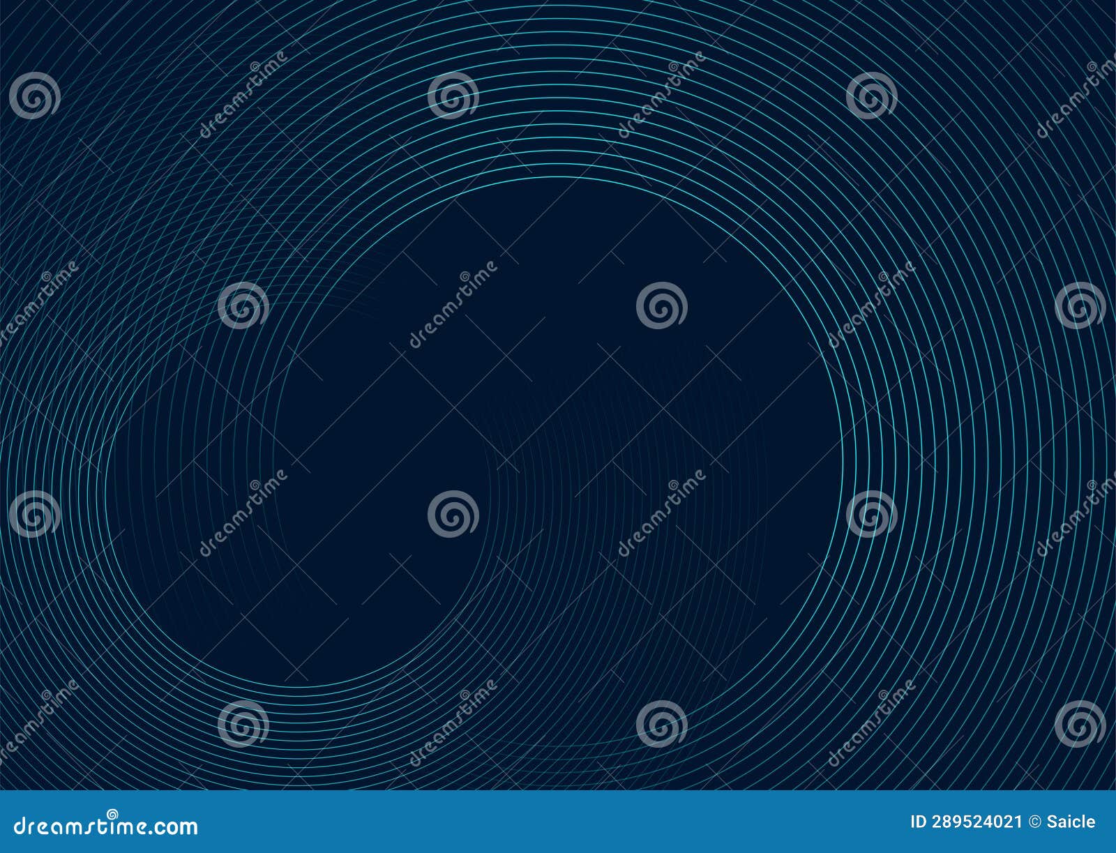 Glowing Blue Circular Lines Abstract Geometric Tech Background Stock ...