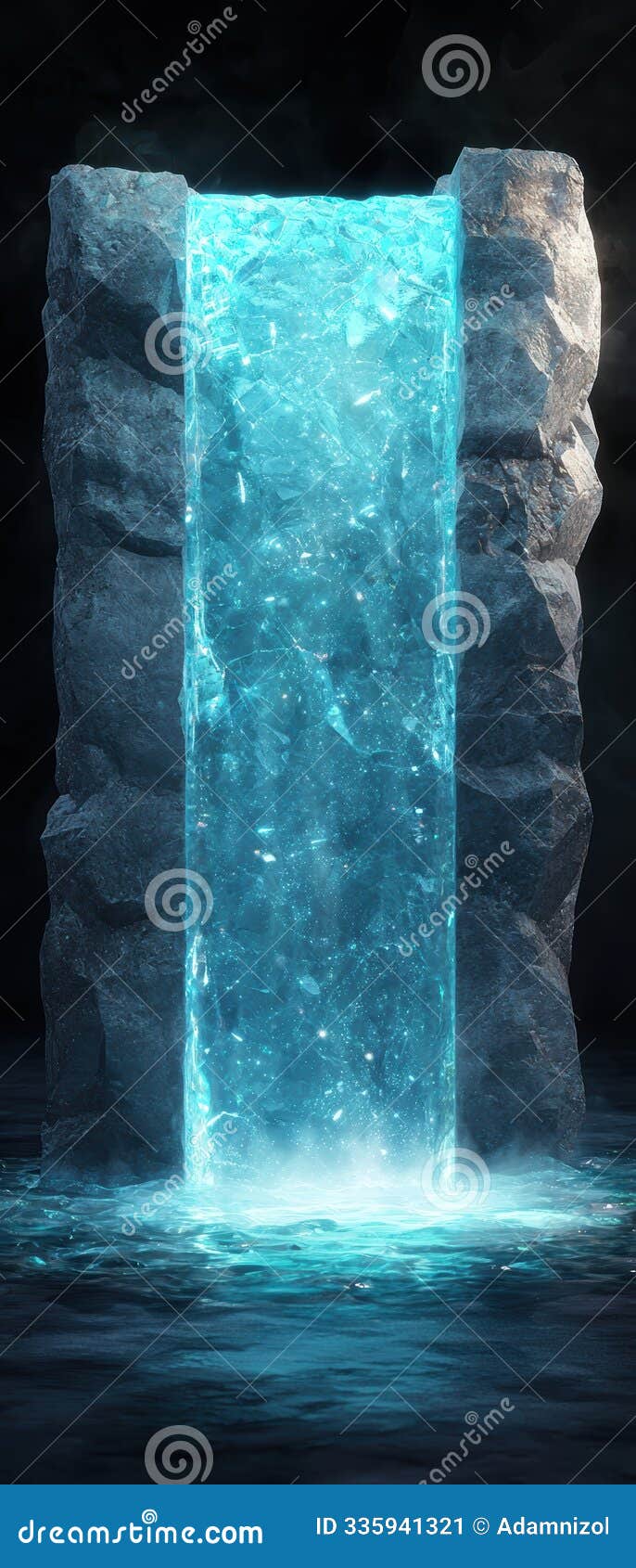 Crystal Waterfall Fantasy Miniature Diorama Stock Photography ...