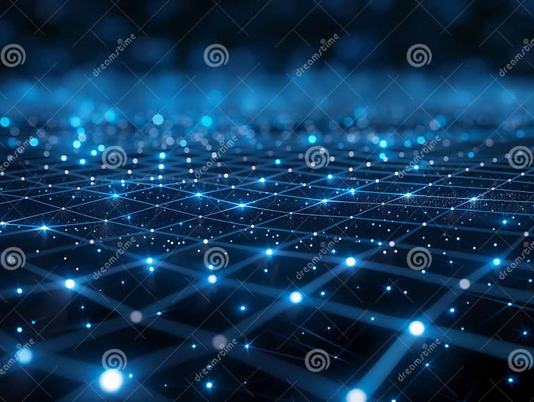 Glowing Blue Digital Grid stock image. Image of innovation - 321129447
