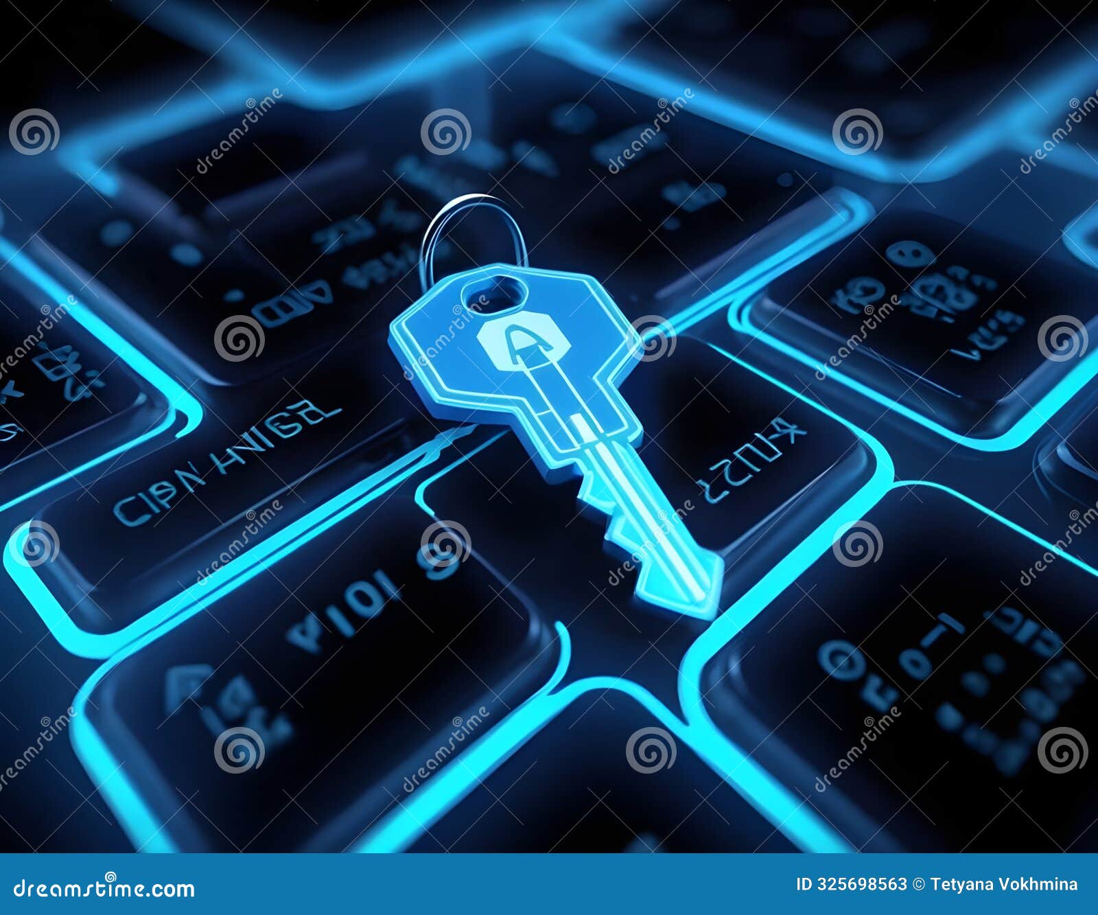 Glowing Blue Digital Key on Circuit Board, Importance of Cybersecurity ...