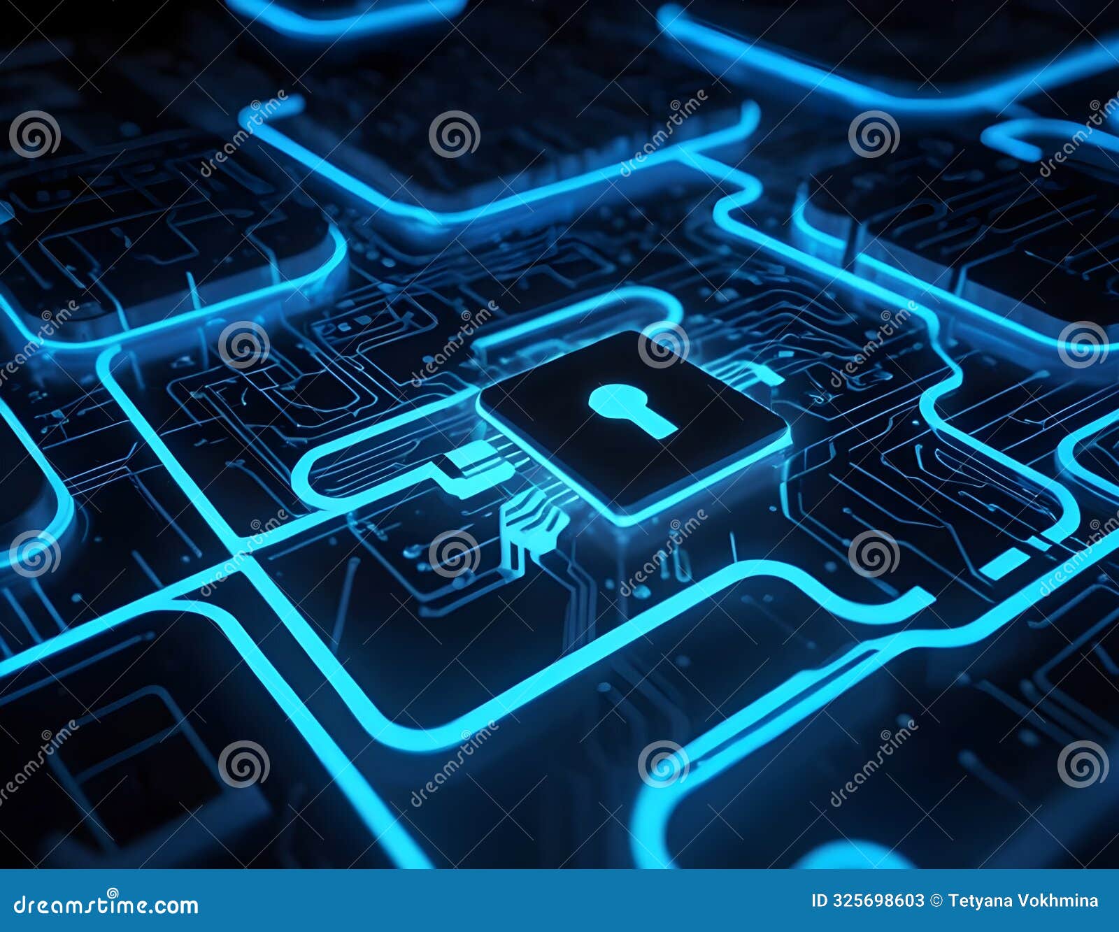 Glowing Blue Digital Key on Circuit Board, Importance of Cybersecurity ... Glowing Blue Digital Key on Circuit Board, Importance of Cybersecurity ...