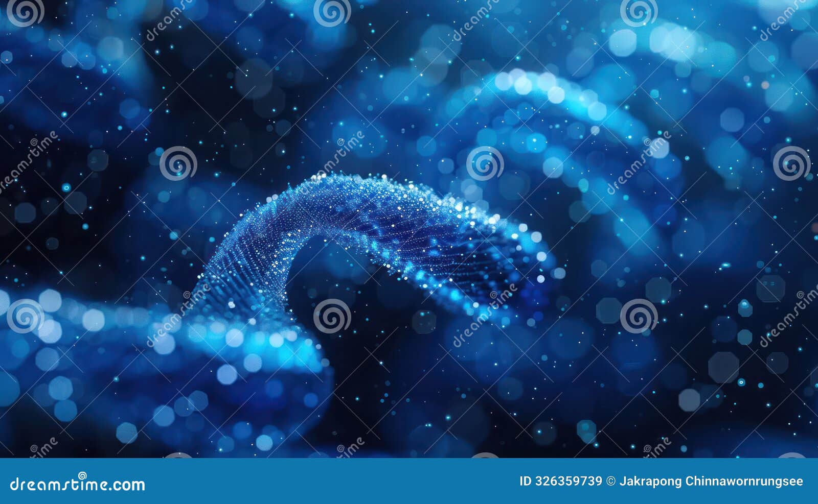 Blue Double Helix Background Shows DNA And Anatomy Royalty-Free Stock ...