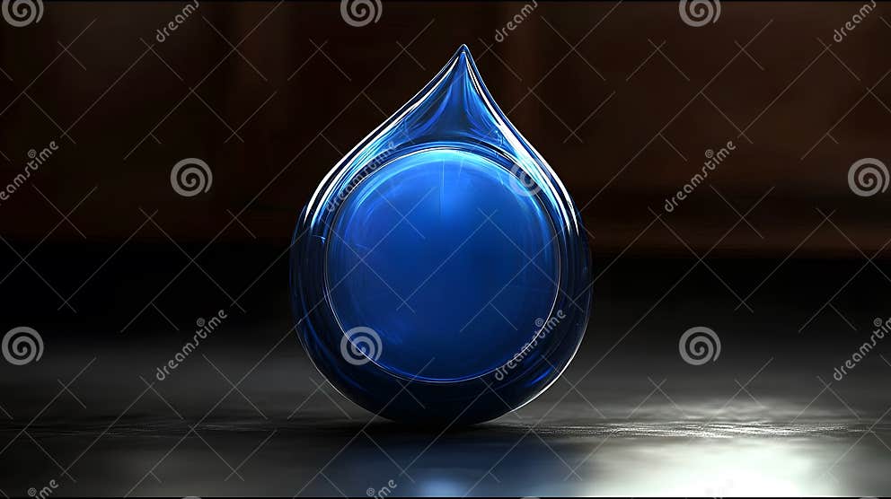 Glowing Blue Droplet on a Dark Background Stock Illustration ...