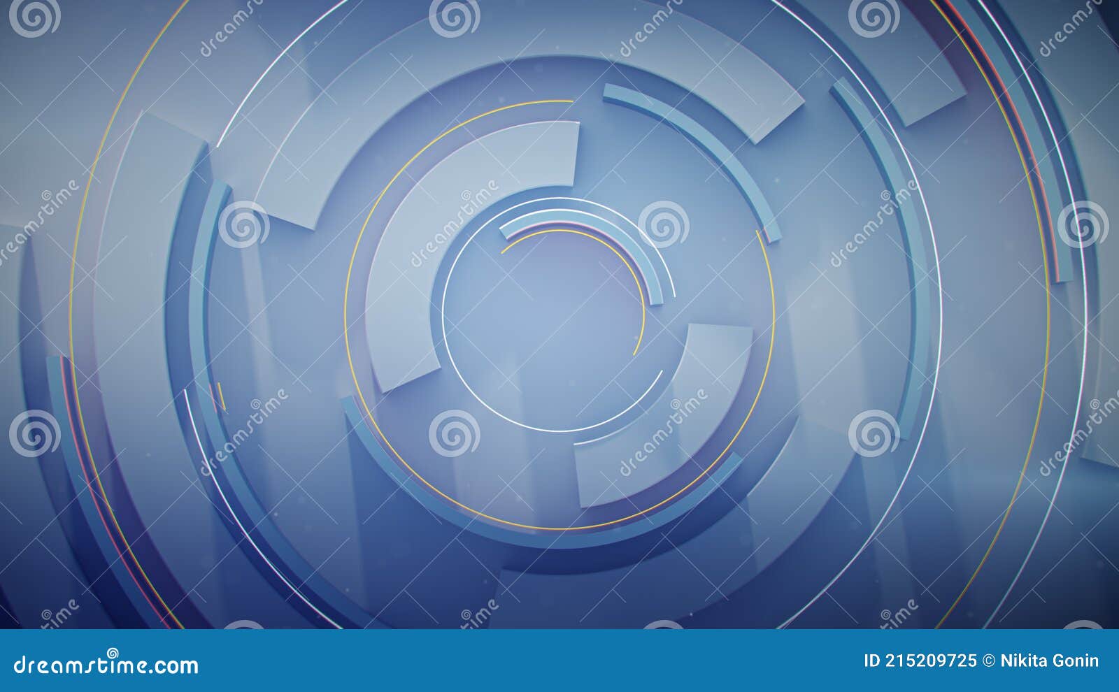 Glowing Blue Futuristic Circular Shape 3D Rendering Illustration Stock ...