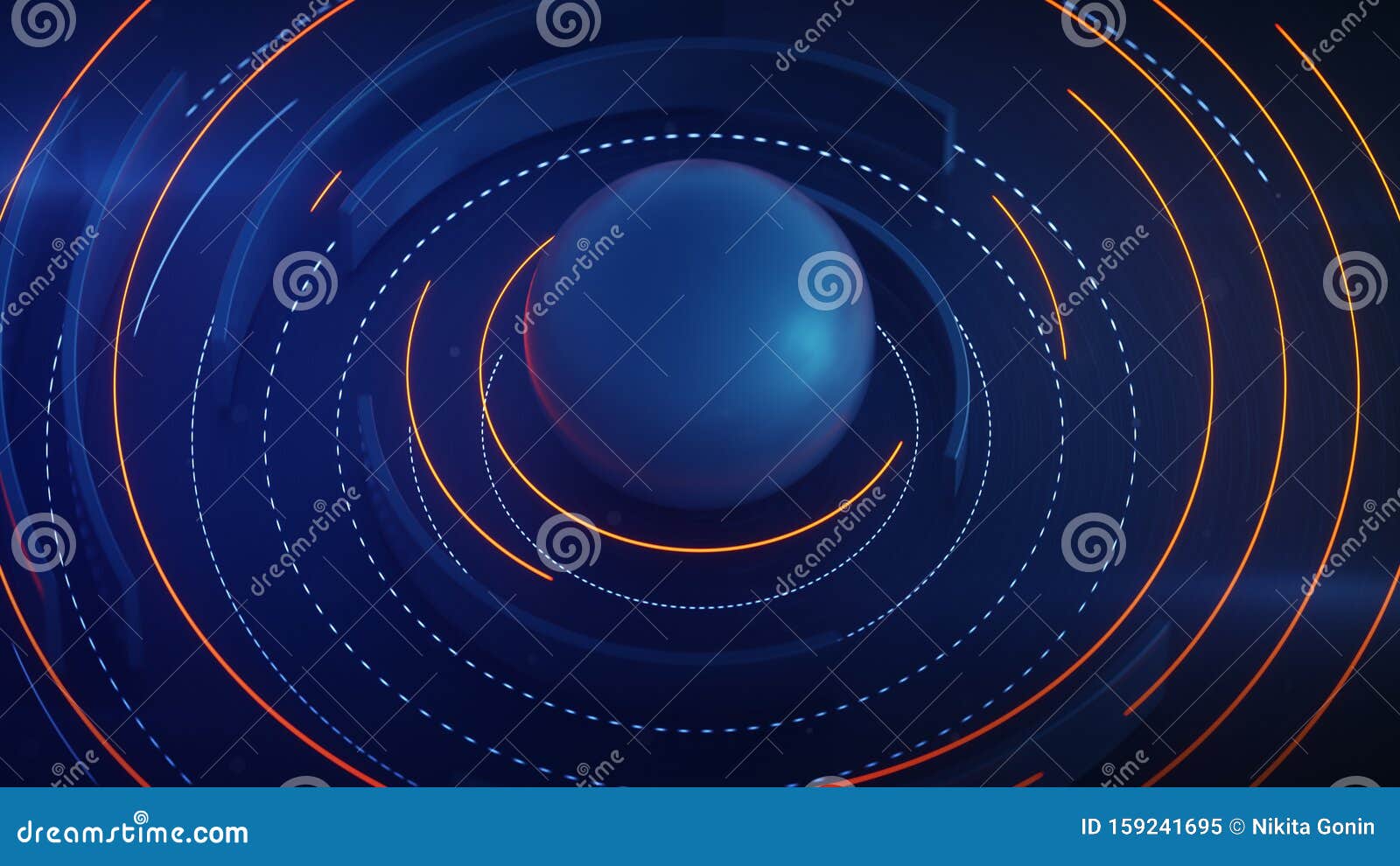 Glowing Blue Futuristic Circular Shape 3D Rendering Illustration Stock ...