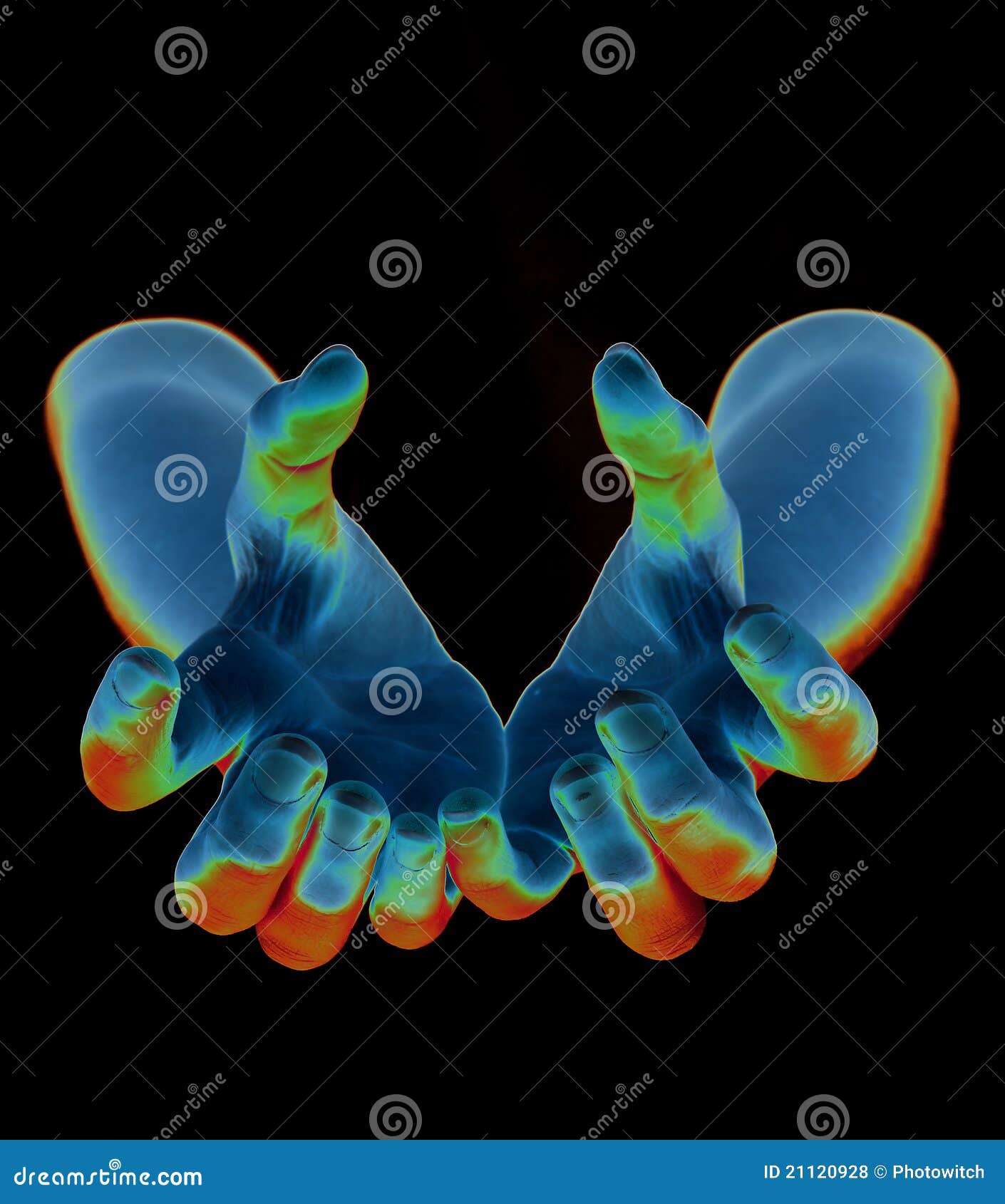 Glowing blue hands stock photo. Image of touch, abstract - 21120928