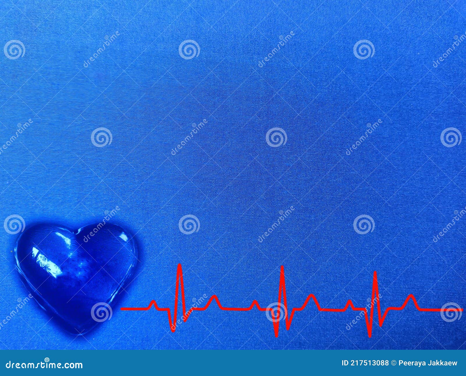 Glowing Blue Heart with Red Cardiogram Graph on Blue Texture Stock ...