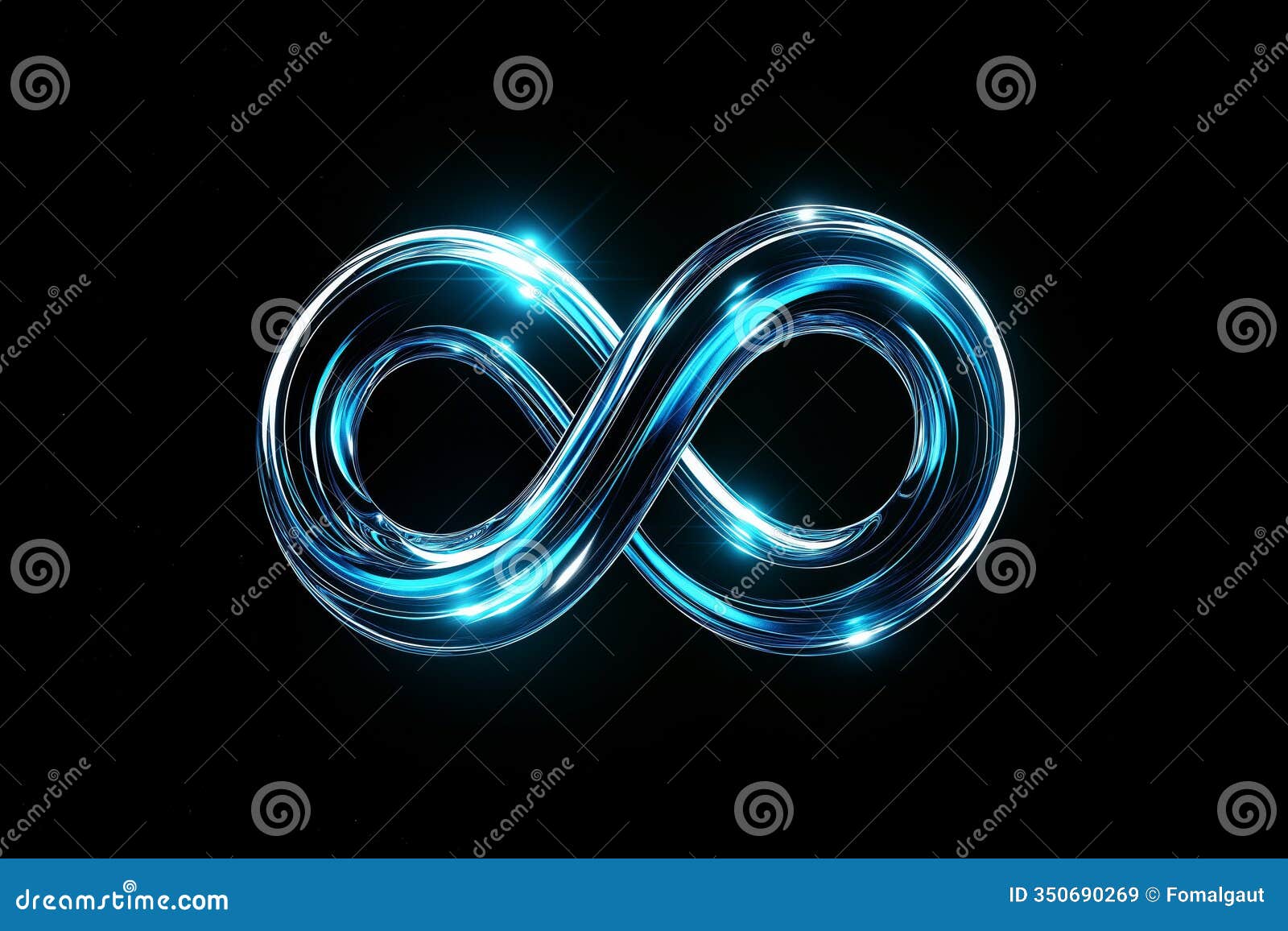 Blue Infinity Symbol On A Blue Background An Endless Loop Mobius Strip ...