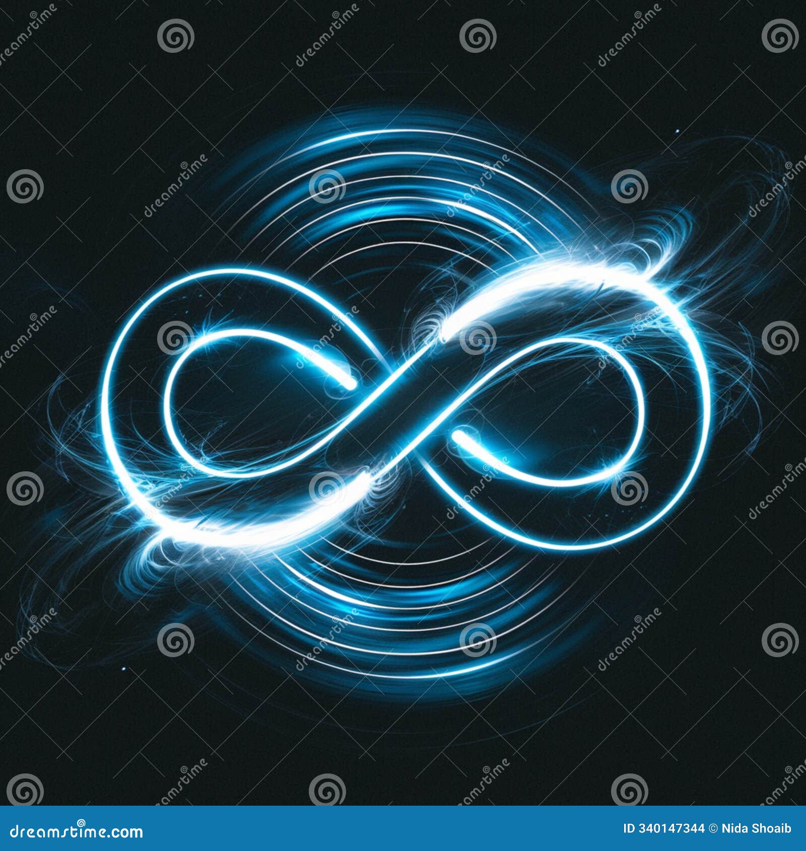 Glowing Blue Infinity Symbol Radiates Depth and Mesmerizing Effect ...