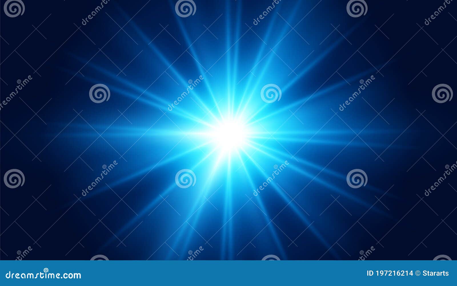 Glowing Blue Lens Flare Light Effect Background Design Stock Vector ...
