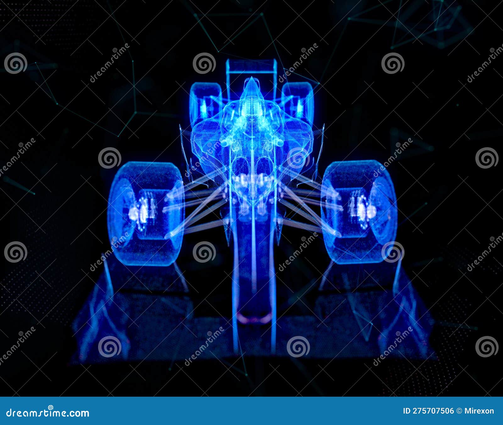 Glowing Blue Light 3d Model Formula with Lines, Dots and Particles ...