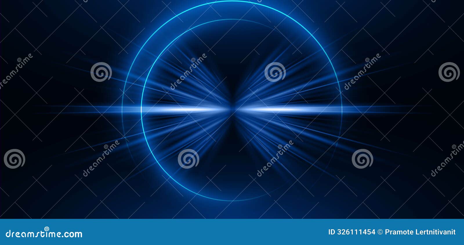 Glowing Blue Light Ray with on Dark Blue Background and Lighting ...
