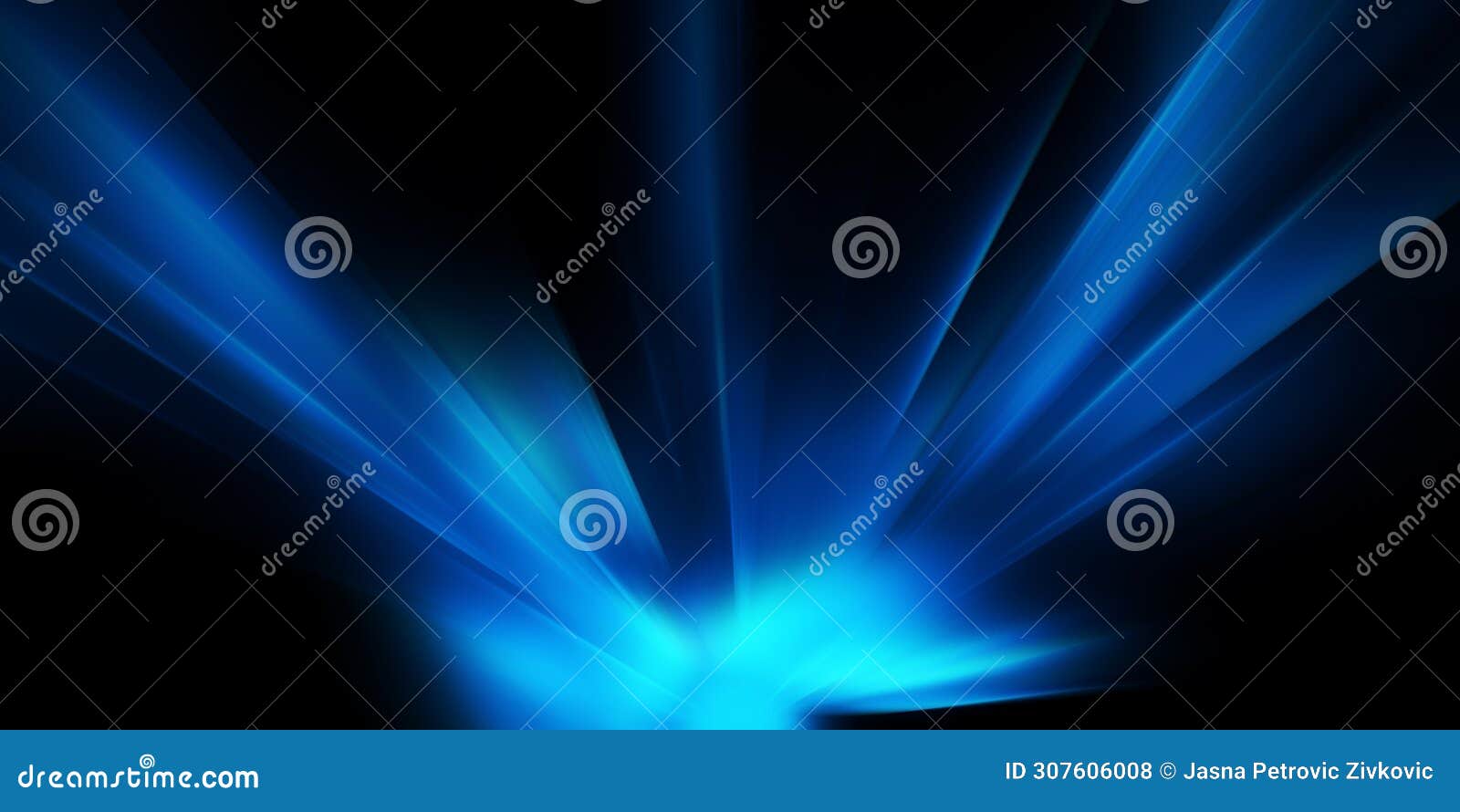 Glowing Blue Light Rays on a Black Abstract Background Stock ...