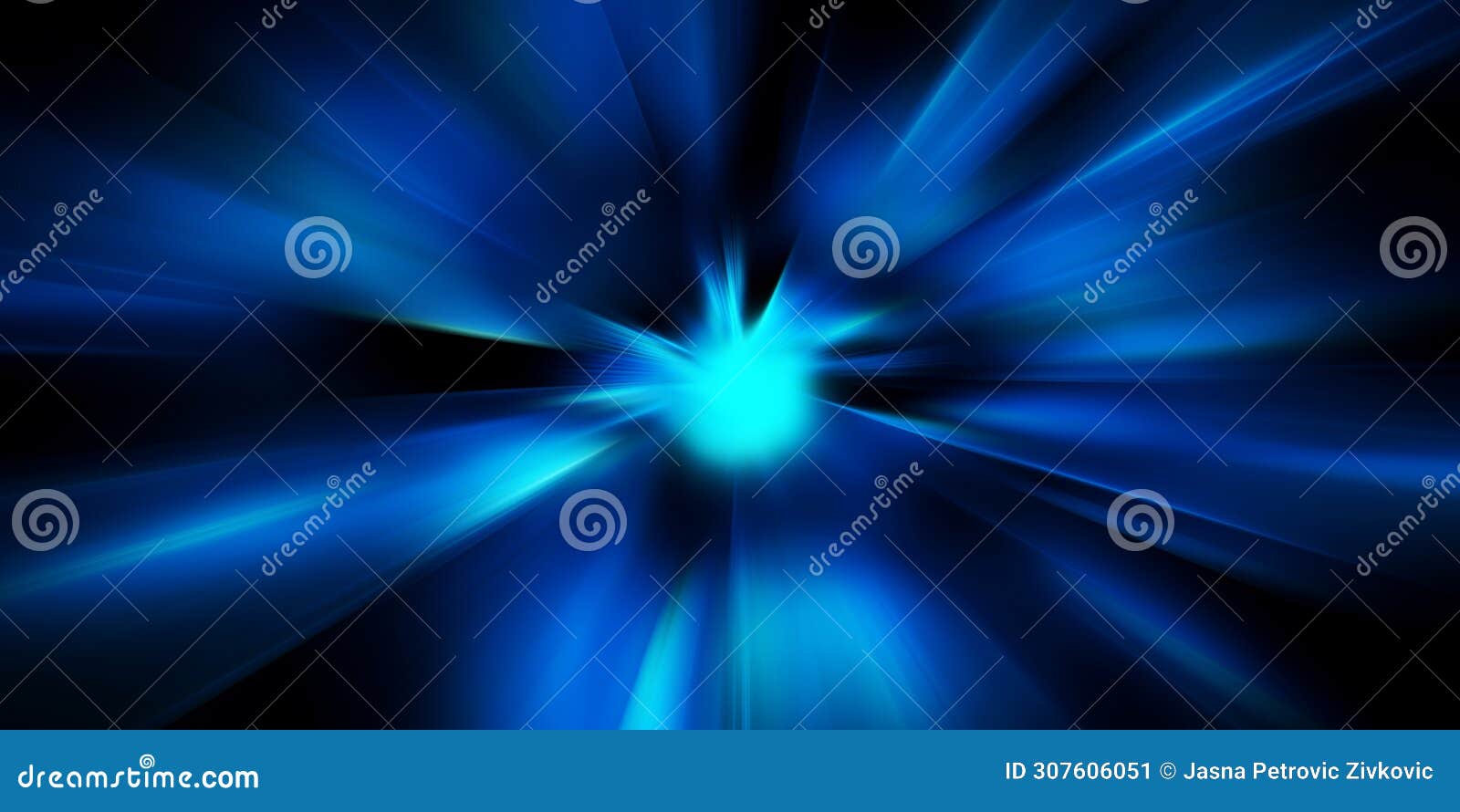 Glowing Blue Light Rays on a Black Abstract Background Stock ...