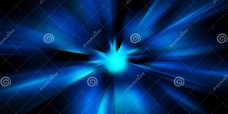 Glowing Blue Light Rays on a Black Abstract Background Stock ...