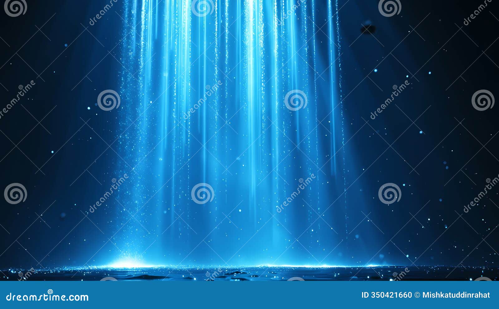 Glowing Blue Light Rays Falling on Dark Surface Stock Photo - Image of ...