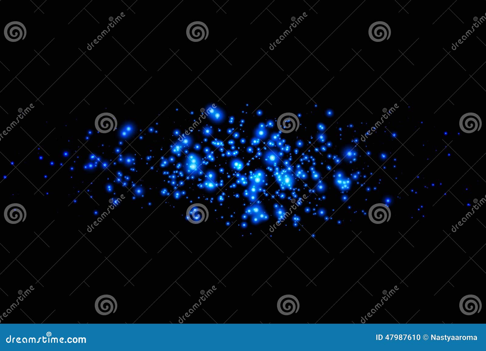 Glowing Blue Lights on a Black Background Stock Vector - Illustration ...