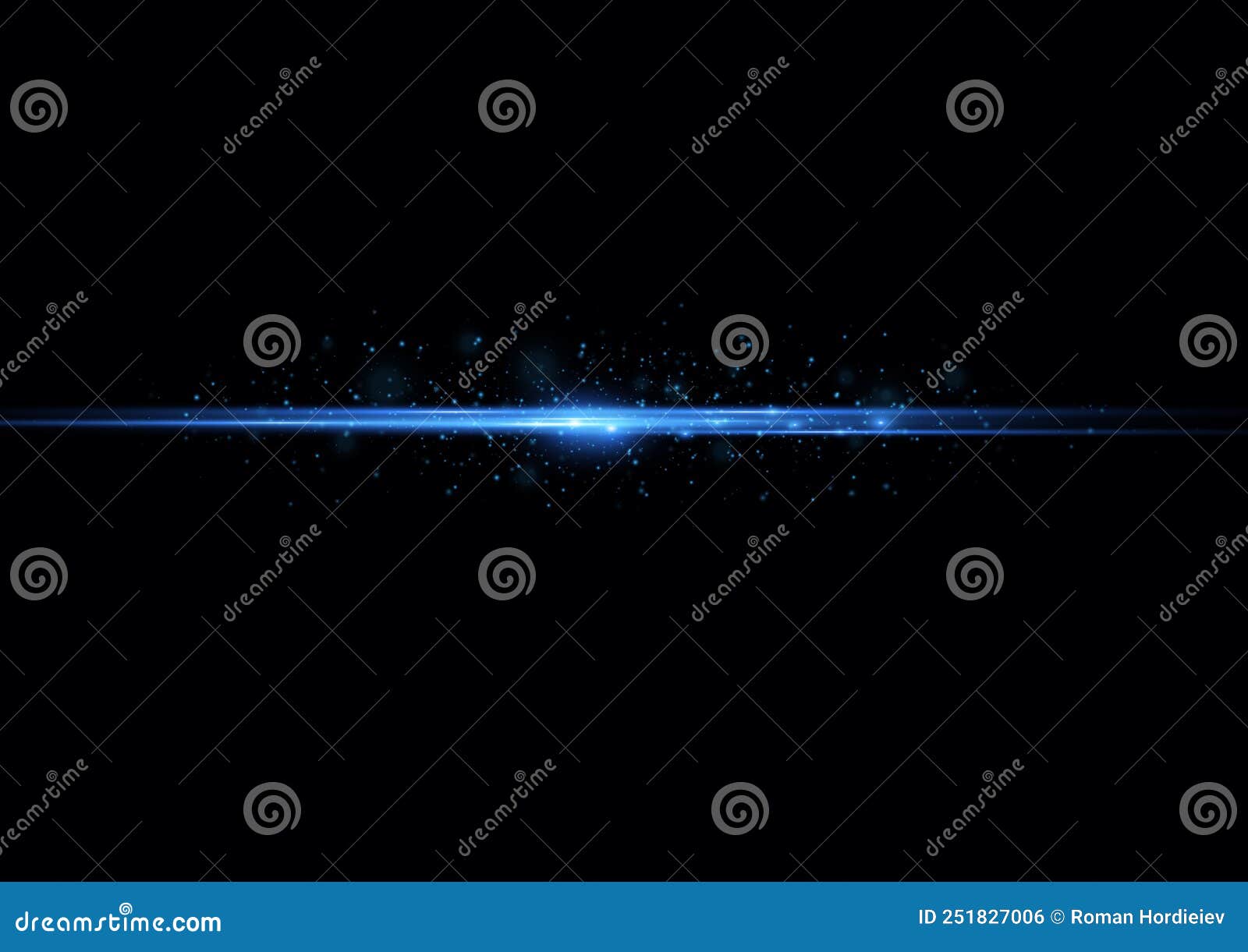 Glowing Blue Line, Horizontal Light Rays, Flash Stock Vector ...