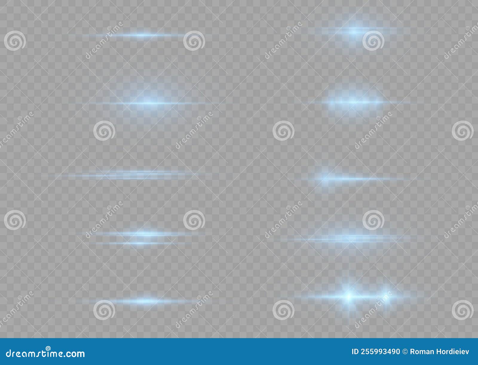 Glowing Blue Line, Horizontal Light Rays, Flash Stock Vector ...