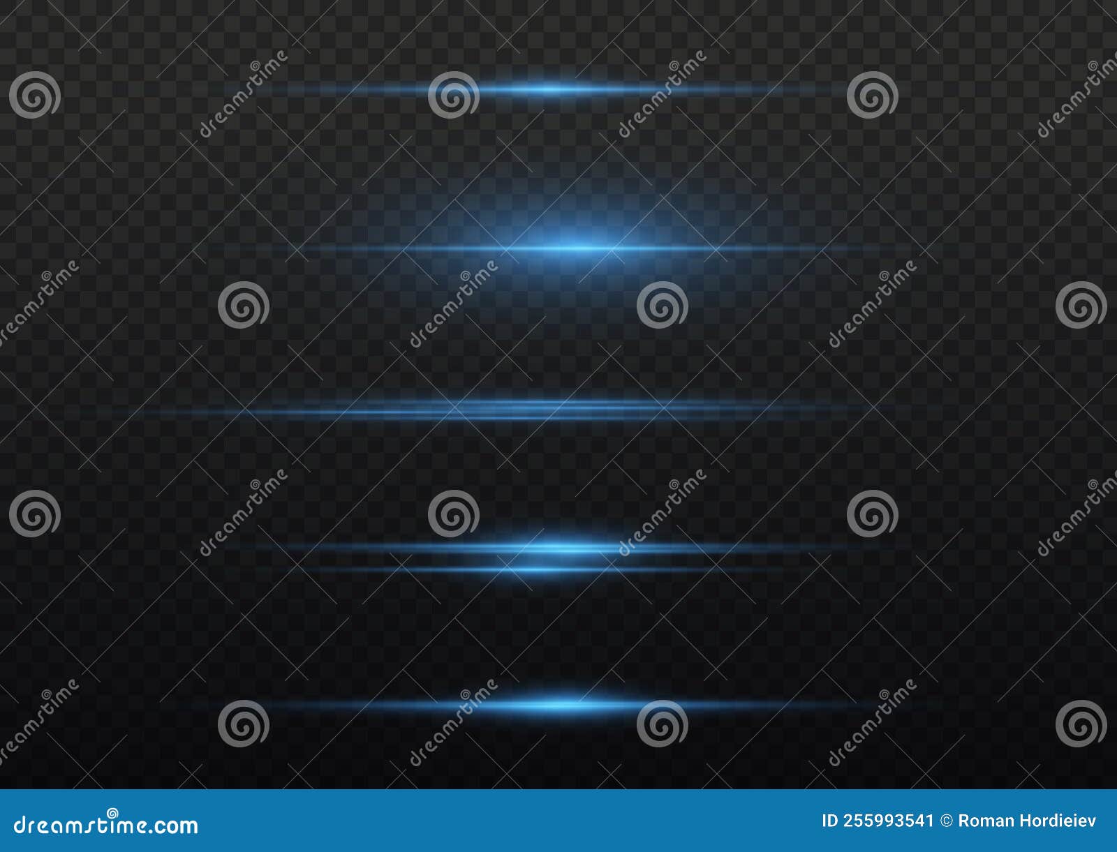 Glowing Blue Line, Horizontal Light Rays, Flash Stock Vector ...