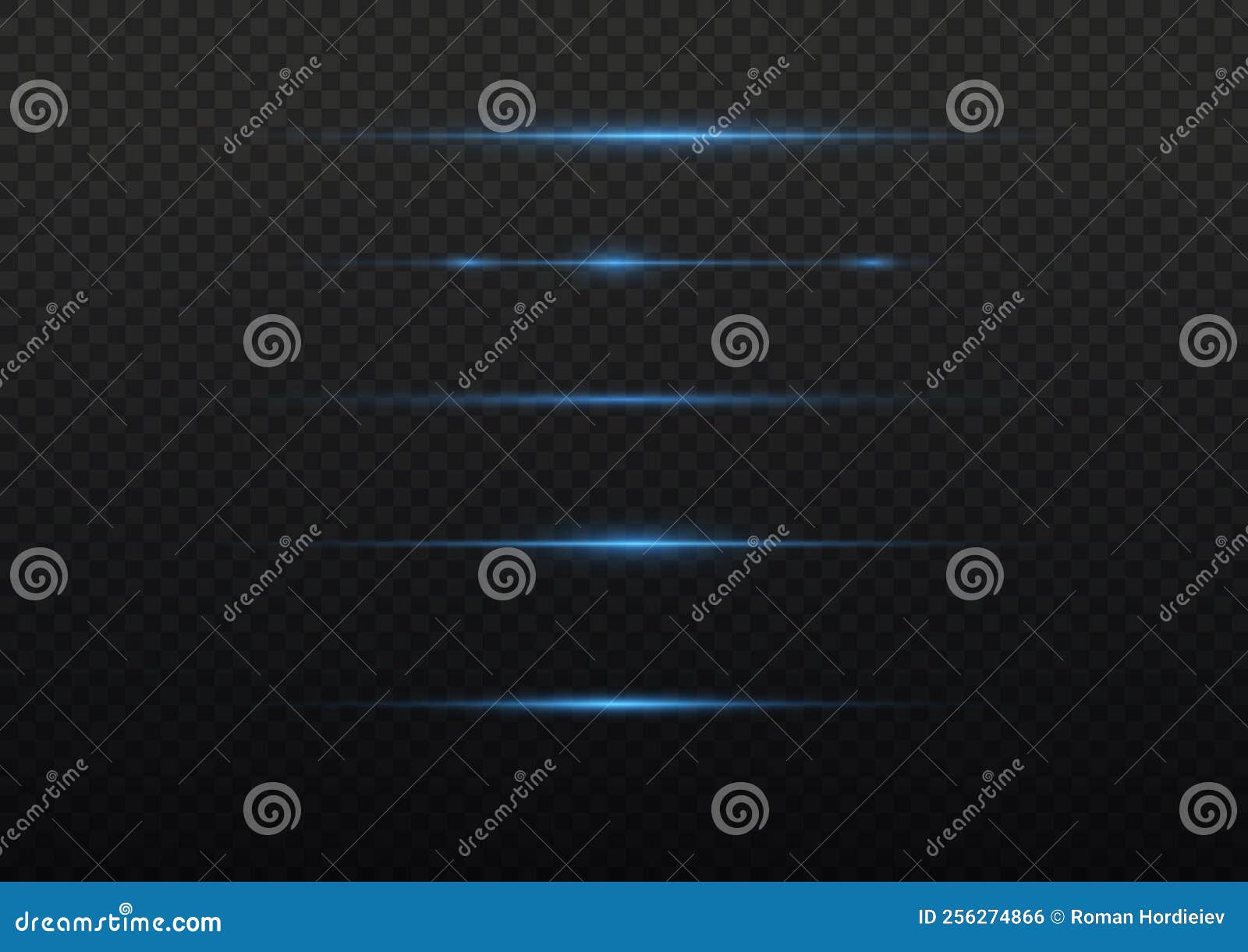 Glowing Blue Line, Horizontal Light Rays, Flash Stock Vector ...