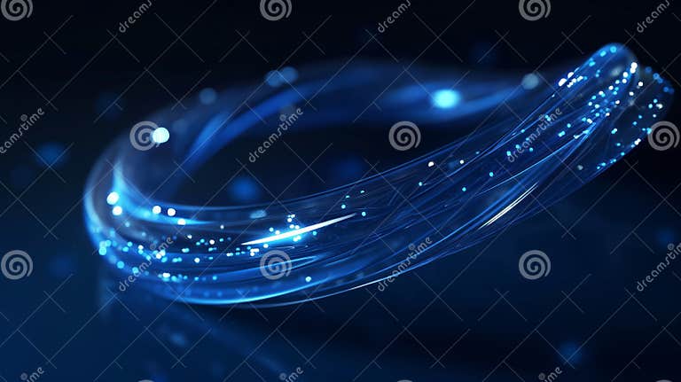 Glowing Blue Loop with Sparkling Particles Stock Photo - Image of ...
