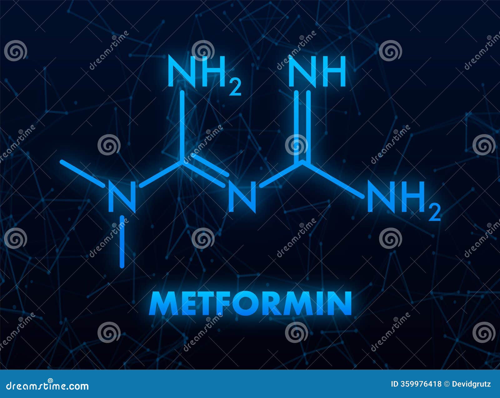 Metformin Molecular Structure, 3d Model Molecule, Biguanides ...