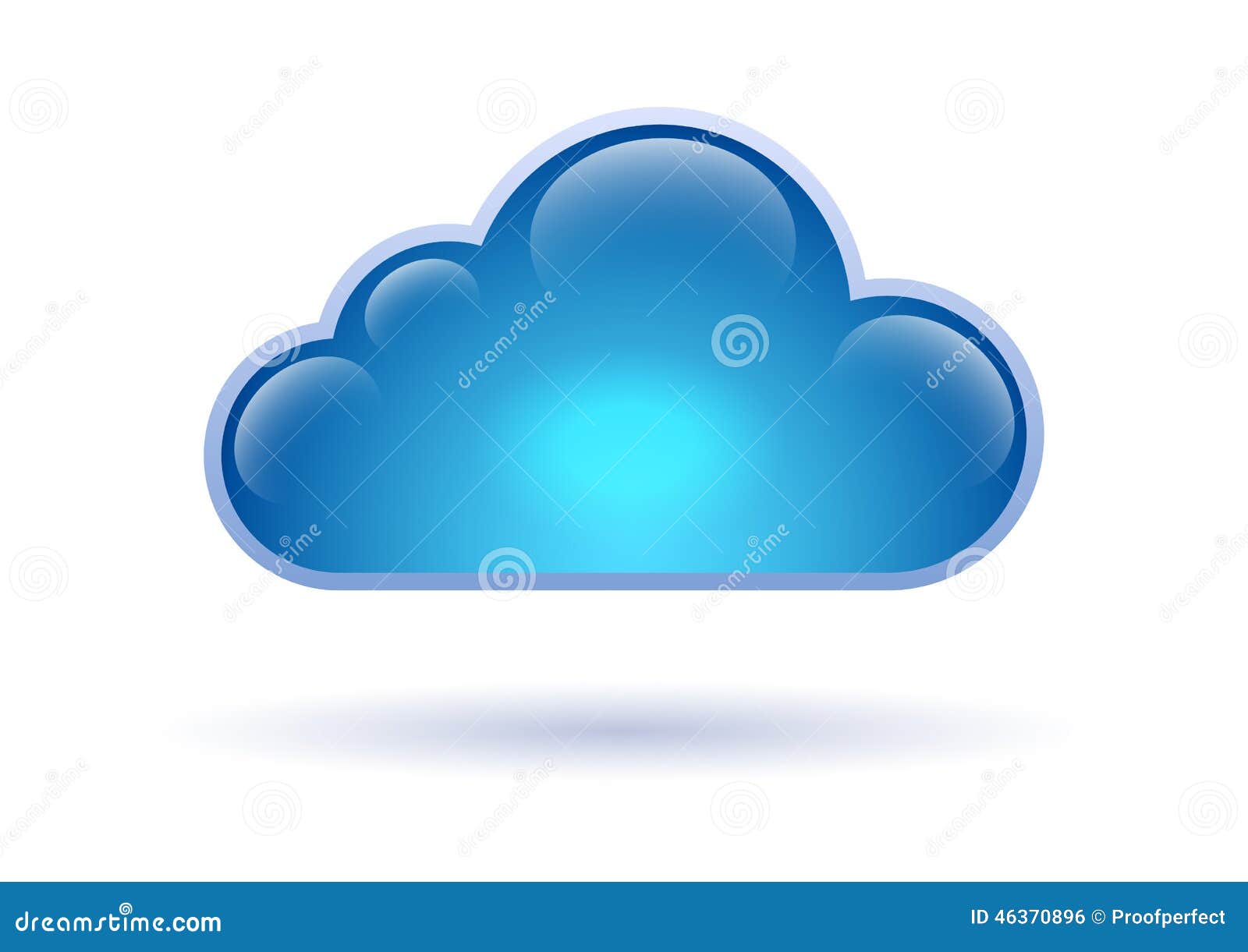 Glowing Blue Modern Cloud stock illustration. Illustration of bright ...