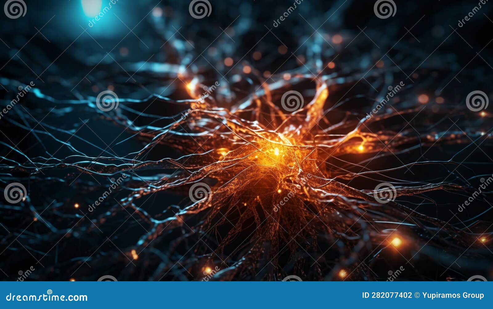 Glowing Blue Nerve Cells Illuminate the Futuristic Abstract Backdrop ...