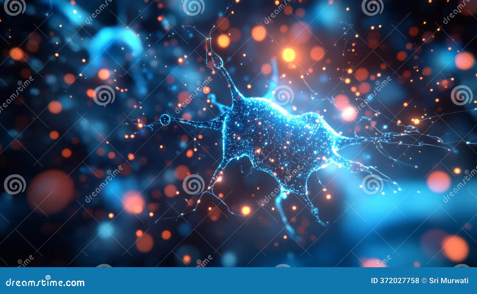 Blue Neuron Cell With Dendrites Royalty-Free Stock Photography ...